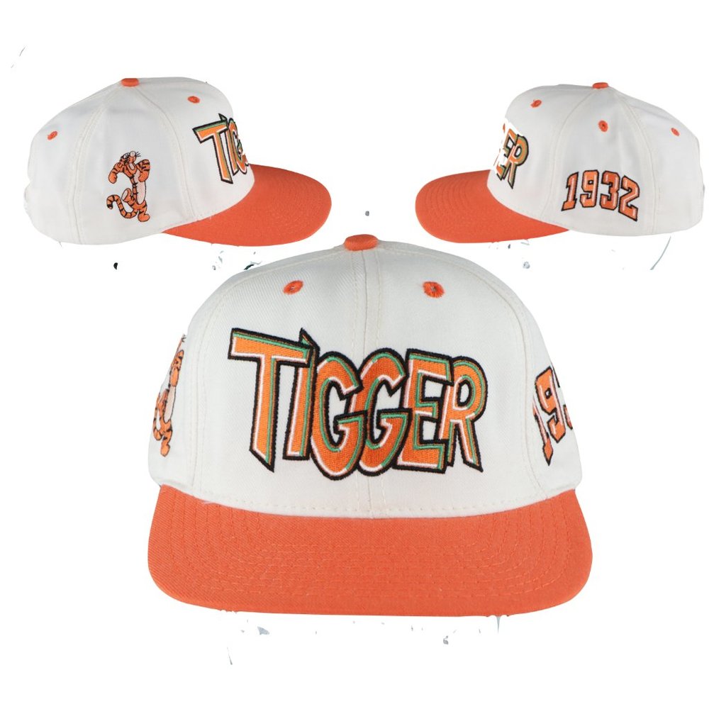 Nos Vintage 90s Disney Tigger Spell Out Hat White - Gem